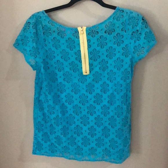 Lilly Pulitzer | Tops | Lilly Pulitzer Blue Lace Top | Poshmark
